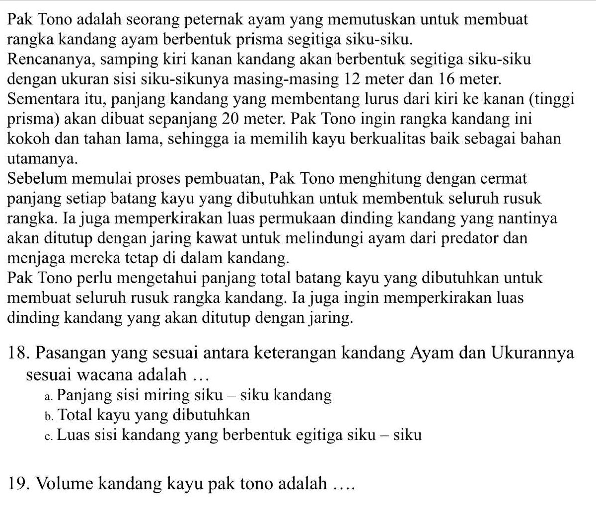 18. Pasangan yang sesuai antara keterangan | StudyX