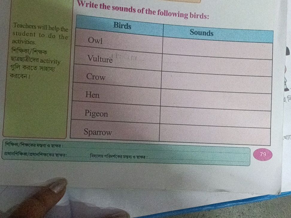 Write the sounds of the following birds: | | StudyX