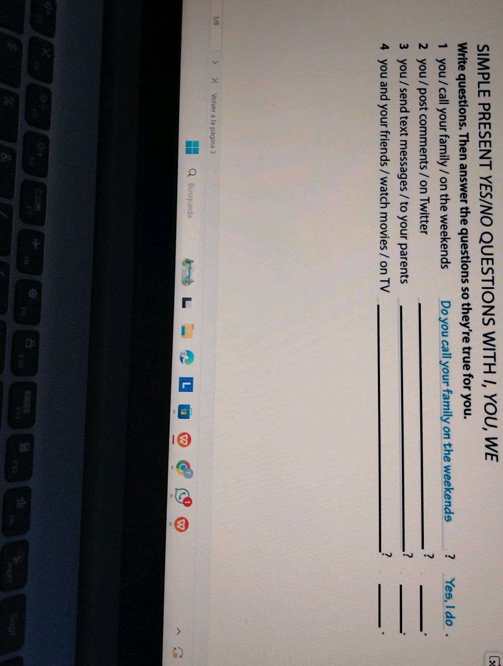 SIMPLE PRESENT YES/NO QUESTIONS WITH I, YOU, | StudyX