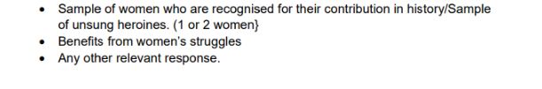 Sample of women who are recognised for their