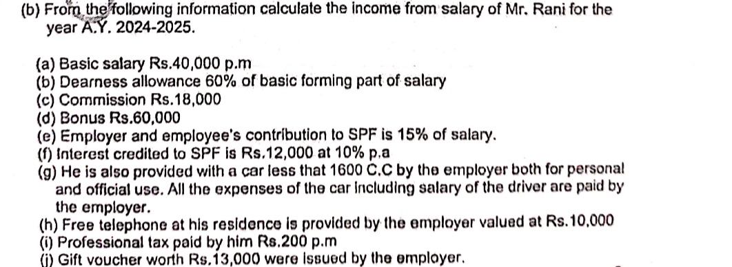 (b) From the following information calculate | StudyX