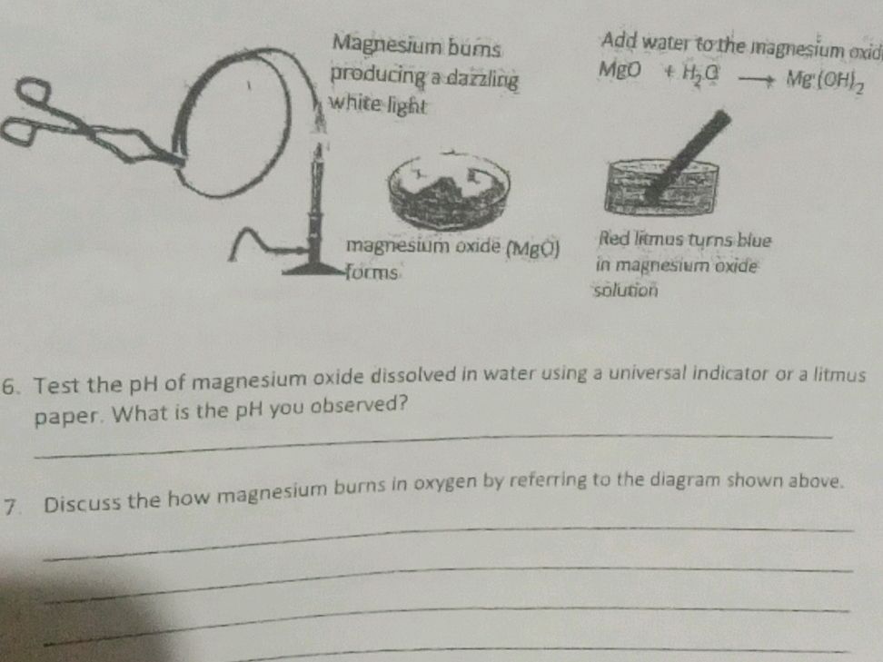 6. Test the pH of magnesium oxide dissolved | StudyX