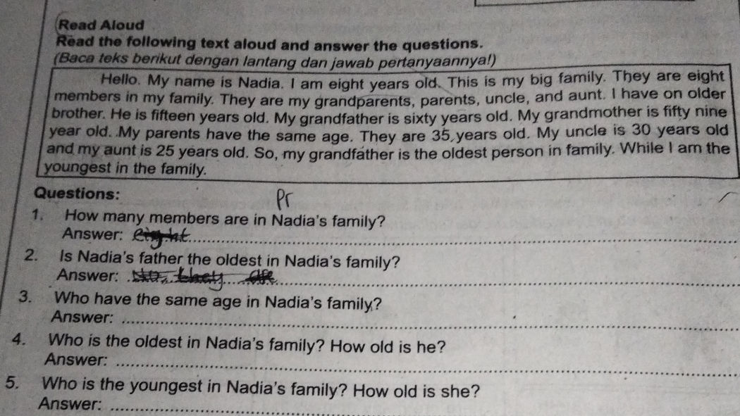 Read Aloud Read the following text aloud and | StudyX