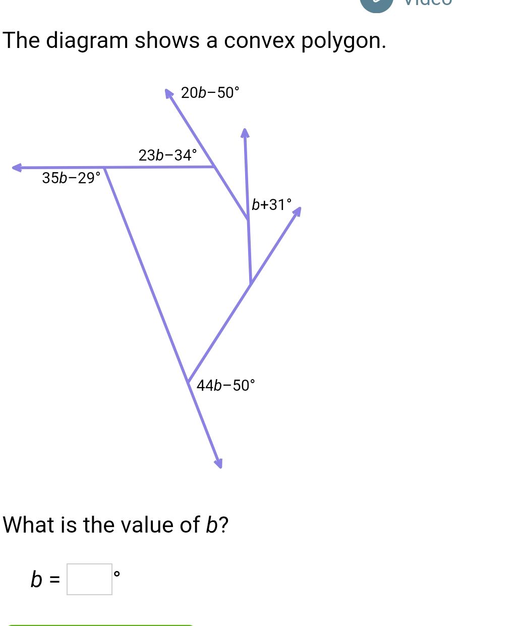 The diagram shows a convex polygon. $20b - | StudyX