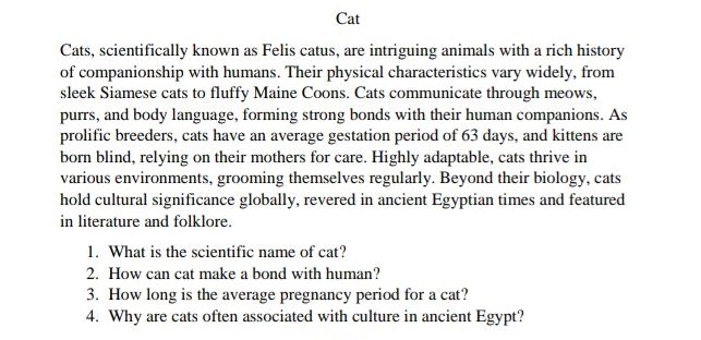Cats, scientifically known as Felis catus, | StudyX