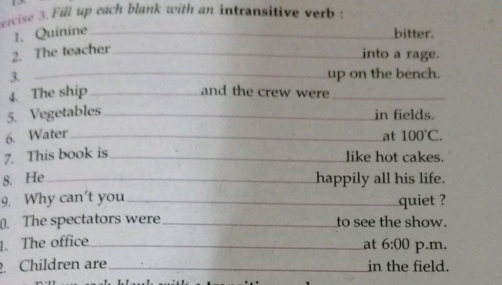 Exercise 3. Fill up each blank with an | StudyX