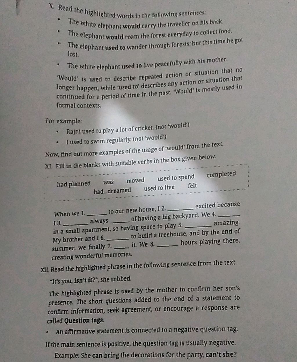 X. Read the highlighted words in the | StudyX