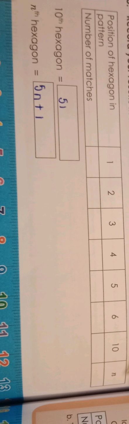 nth hexagon = 5n+1 10th hexagon = 51 | | StudyX