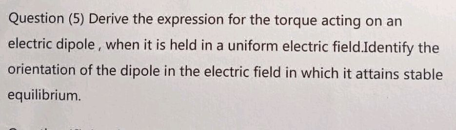 Question (5) Derive the expression for the | StudyX