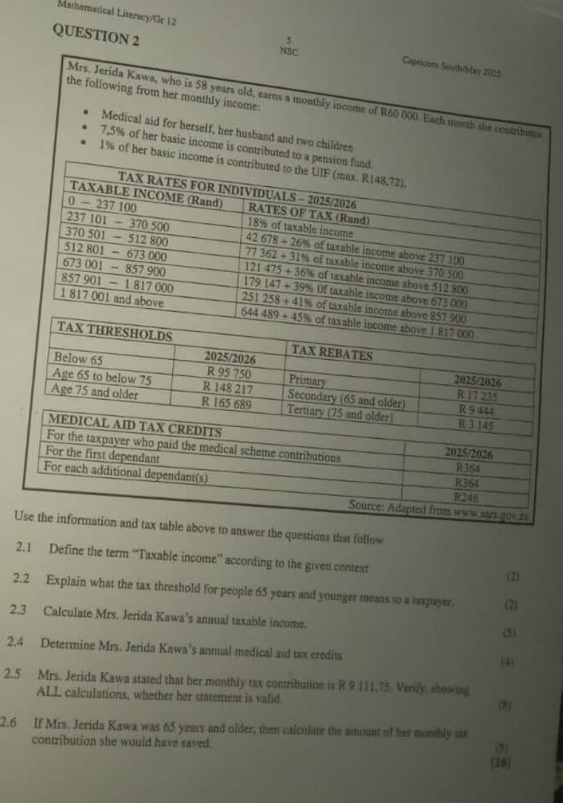 2.1 Define the term "Taxable income" | StudyX