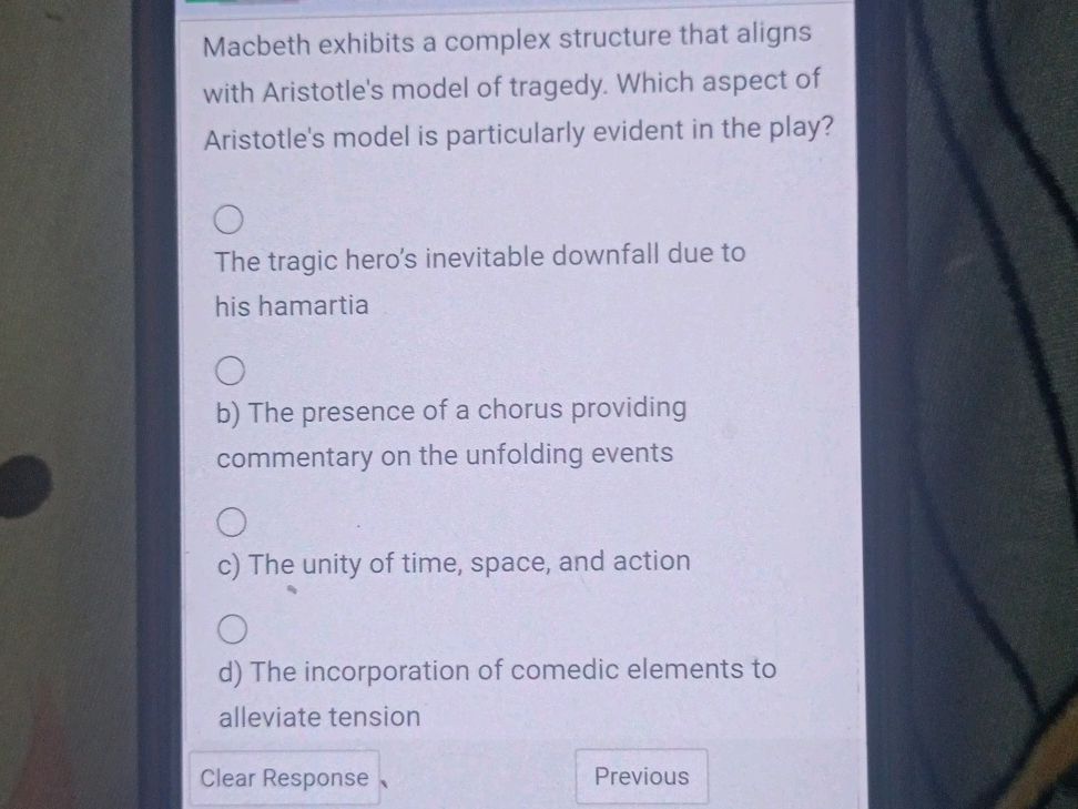 Macbeth exhibits a complex structure that | StudyX