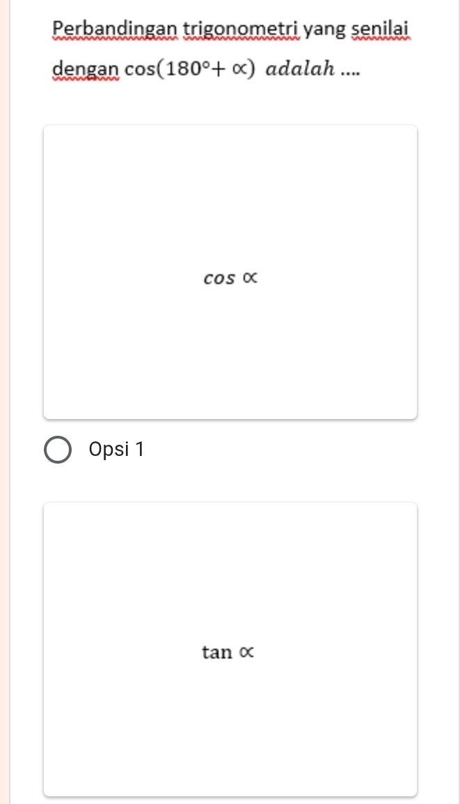 Perbandingan trigonometri yang senilai | StudyX