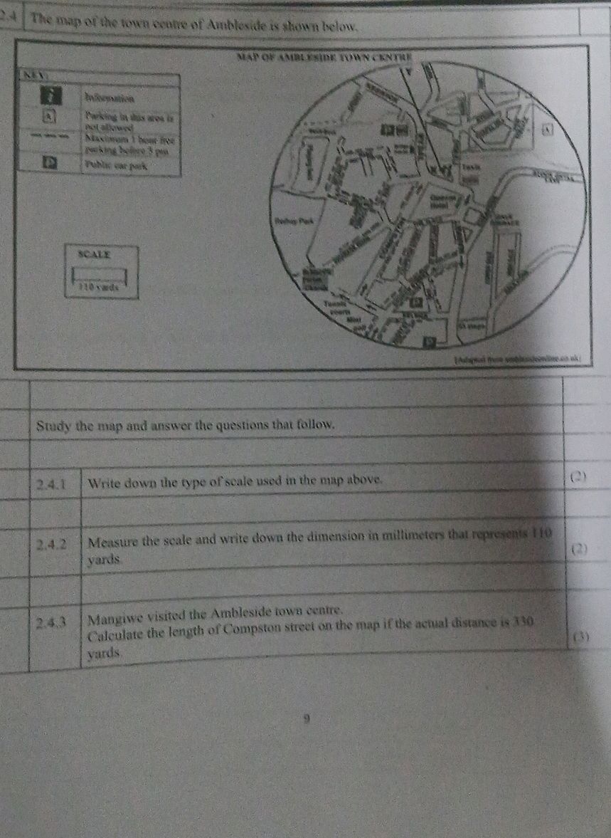 2. 4 The map of the town centre of | StudyX