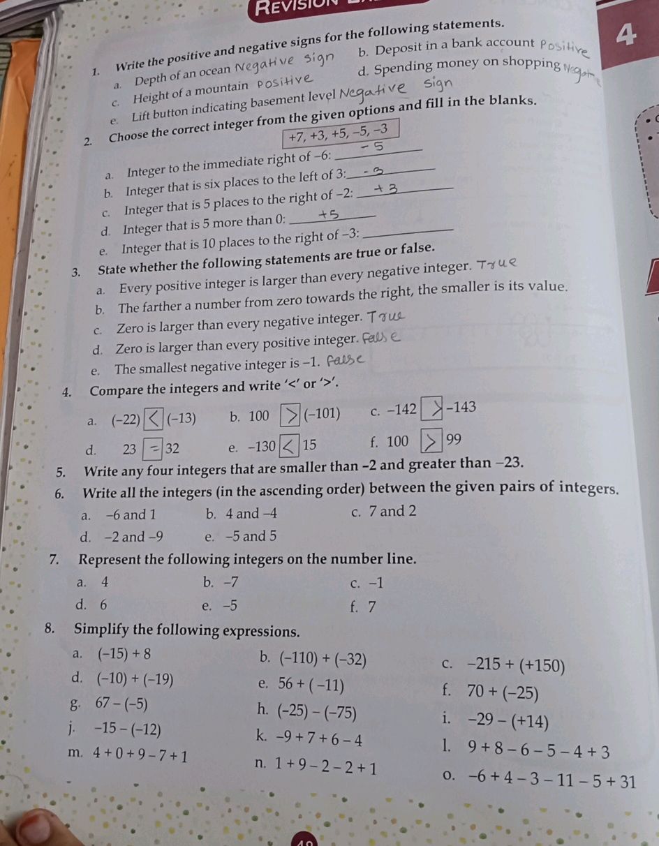 1. Write the positive and negative signs for | StudyX