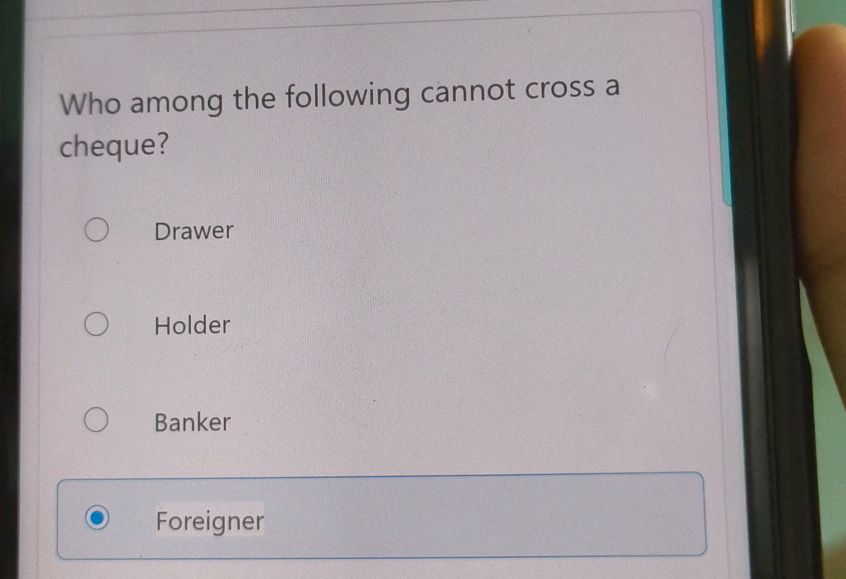 Who among the following cannot cross a | StudyX