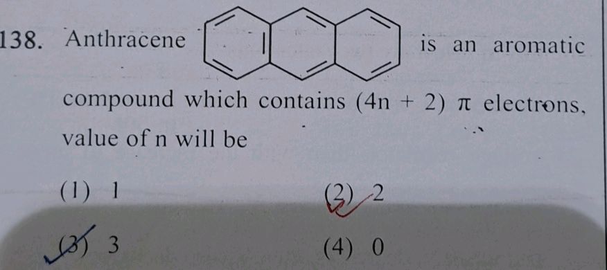 138. Anthracene is an aromatic compound | StudyX