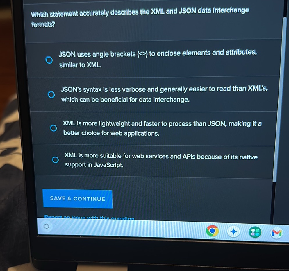 Which statement accurately describes the XML | StudyX