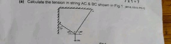 (a) Calculate the tension in string AC BC | StudyX