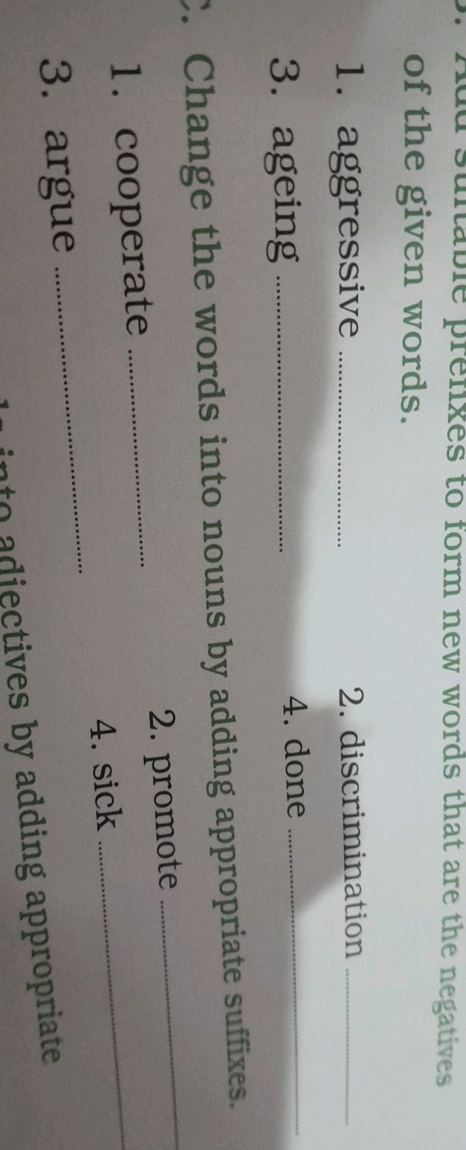 5. Add suitable prefixes to form new words | StudyX