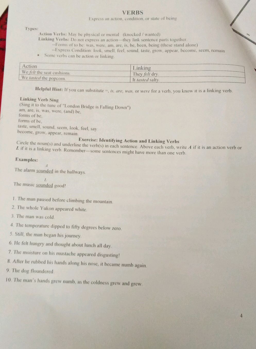 Exercise: Identifying Action and Linking | StudyX