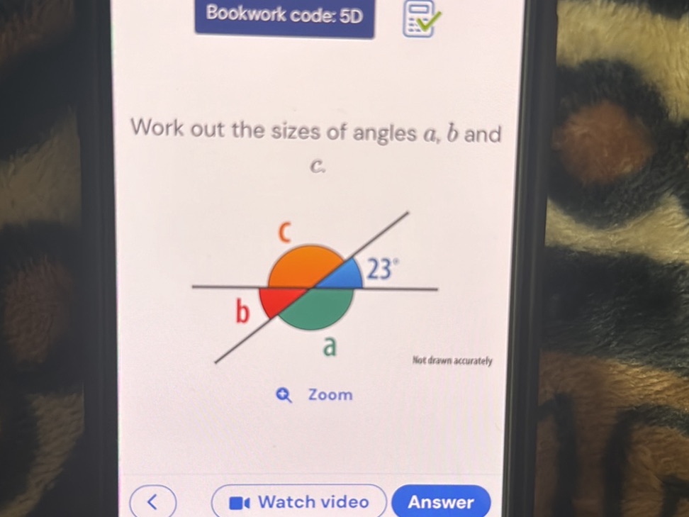 Work out the sizes of angles a, b and c. | StudyX