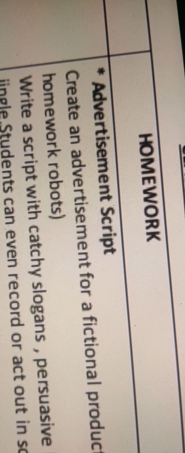 * Advertisement Script Create an | StudyX