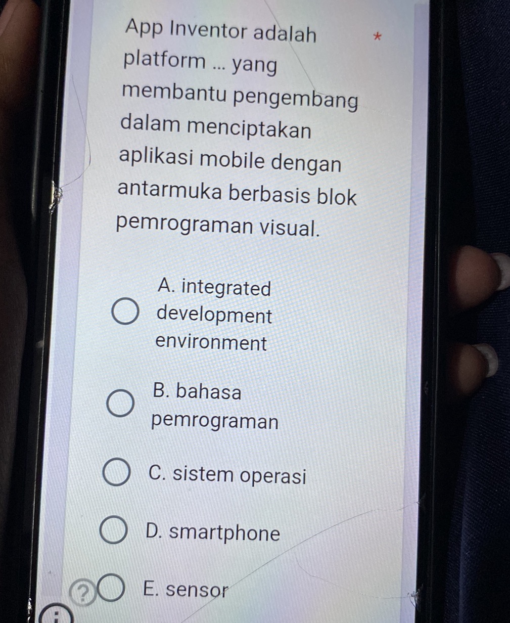App Inventor adalah platform ... yang | StudyX