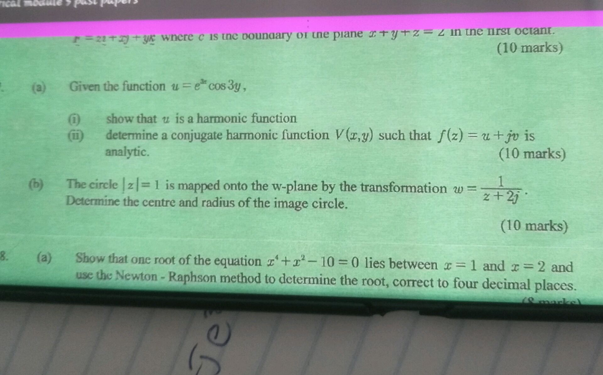 (a) Given the function \(u = e^x 3y\), | StudyX