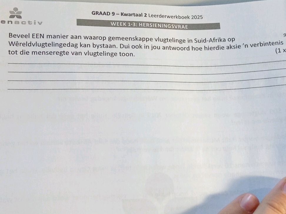 Beveel EEN manier aan waarop gemeenskappe | StudyX