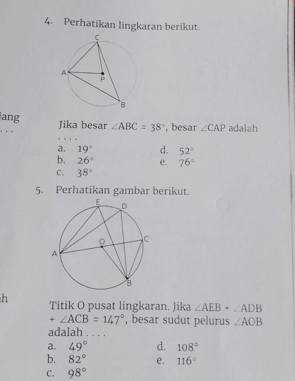 4. Perhatikan lingkaran berikut. ``` | StudyX