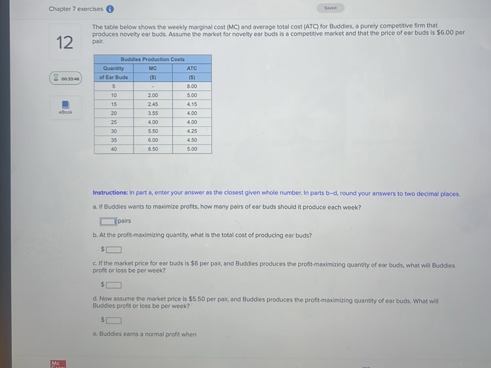The table below shows the weekly marginal | StudyX