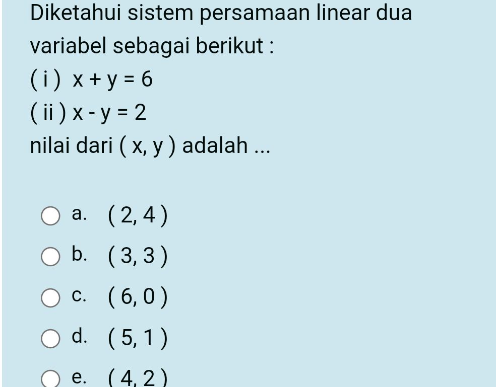 Diketahui sistem persamaan linear dua | StudyX