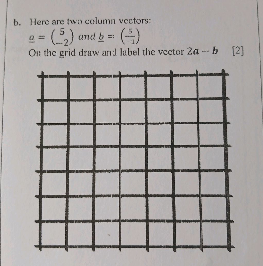 Here are two column vectors: $ {a} = 5 | StudyX