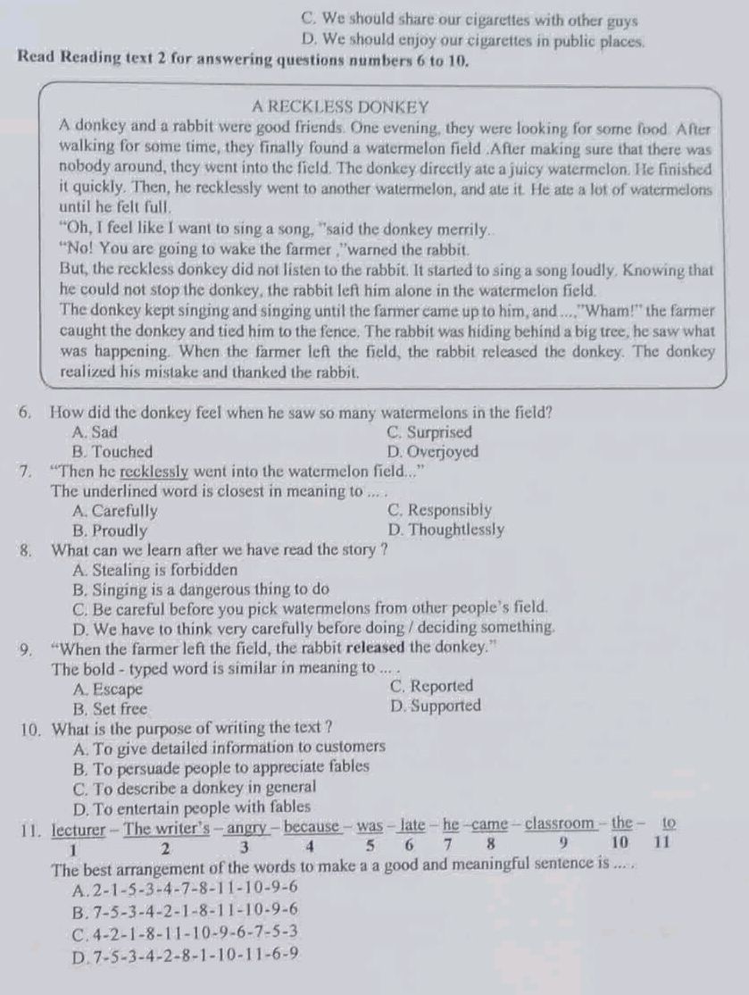 Read Reading text 2 for answering questions | StudyX
