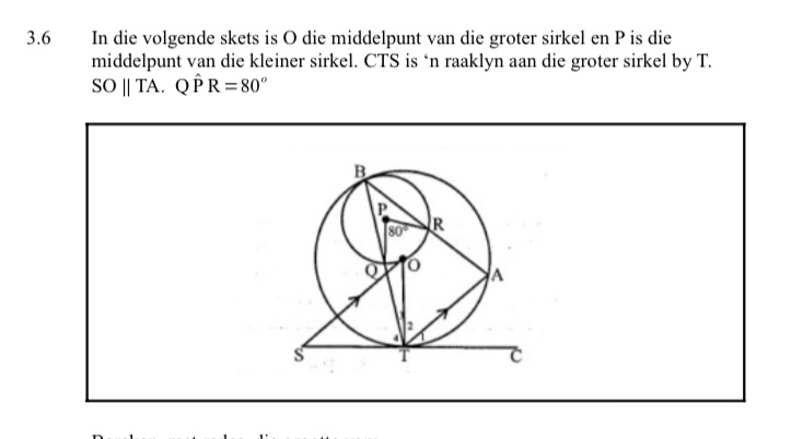 In die volgende skets is O die middelpunt | StudyX