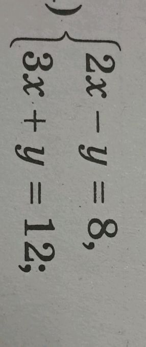 Solving System of Equations: 2x - y = 8 and | StudyX