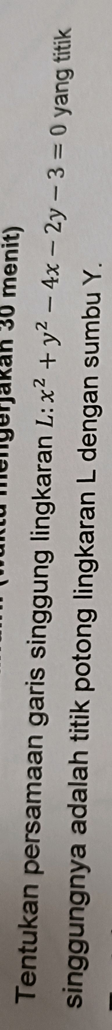 Tentukan persamaan garis singgung lingkaran | StudyX
