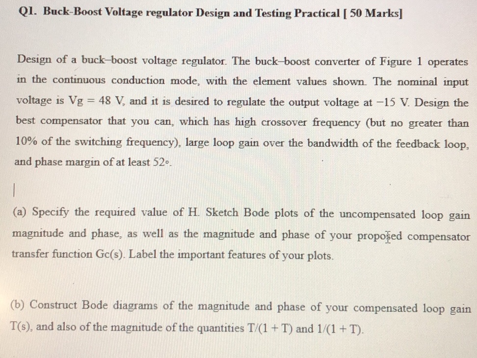 Q1. Buck-Boost Voltage regulator Design and | StudyX