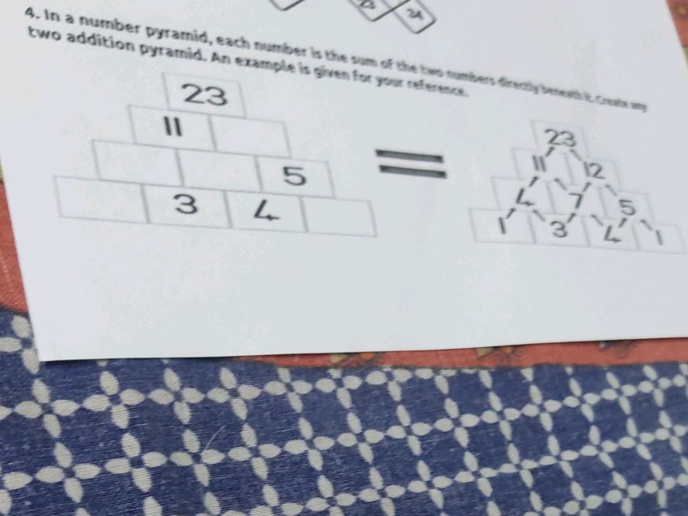 4. In a number pyramid, each number is the | StudyX