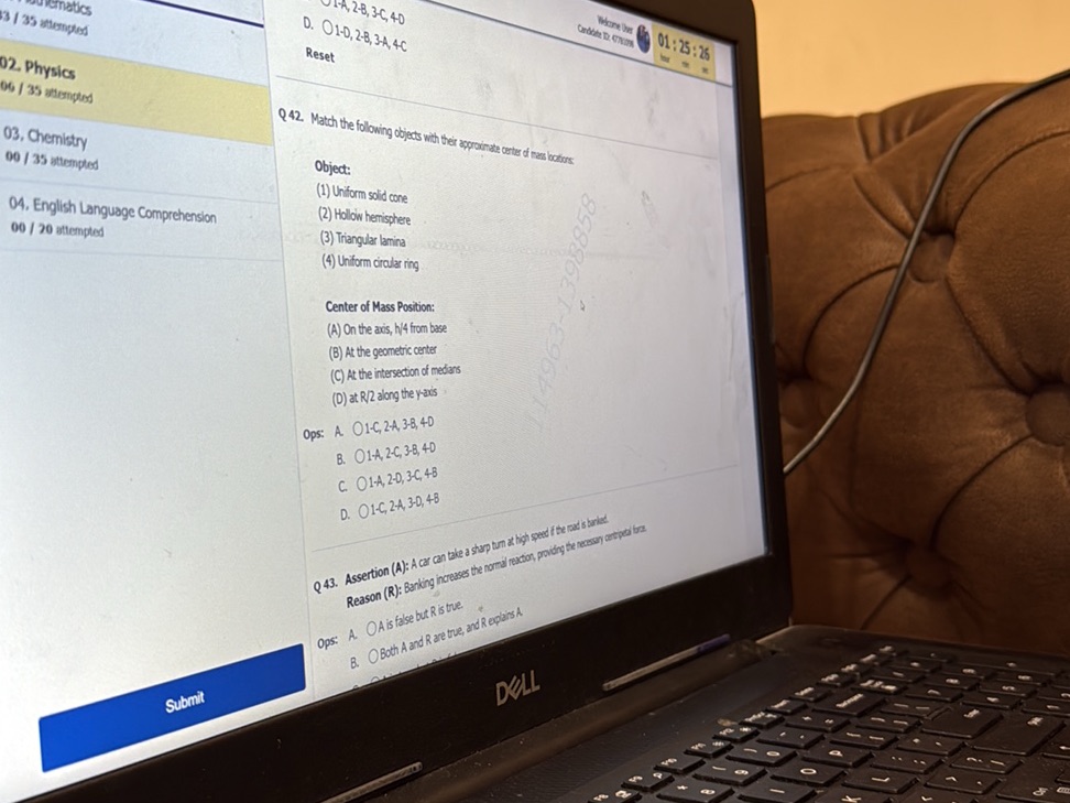 Q42. Match the following objects with their | StudyX