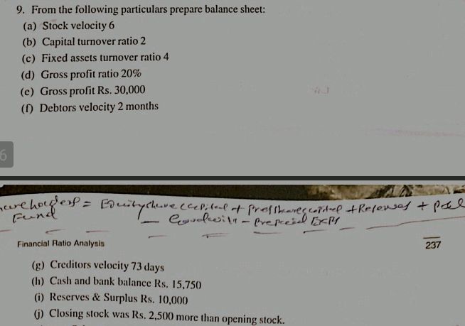 9. From the following particulars prepare | StudyX