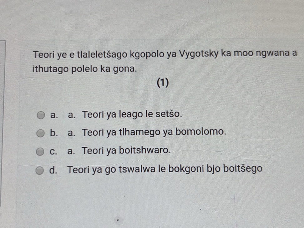 Teori ye e tlaleletšago kgopolo ya Vygotsky | StudyX