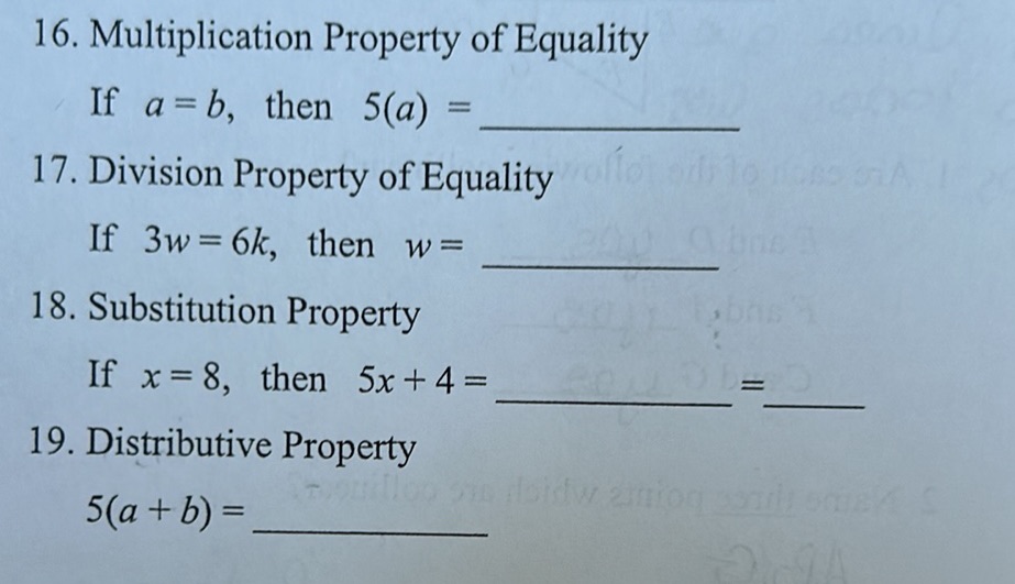 16. Multiplication Property of Equality If | StudyX