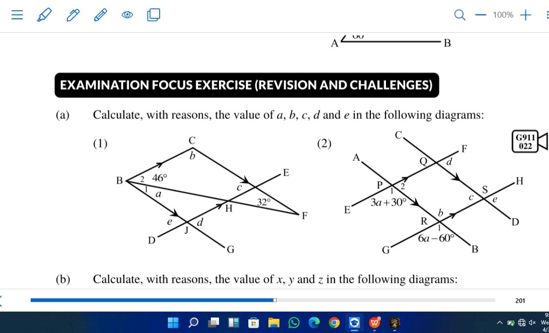(a) Calculate, with reasons, the value of a, | StudyX