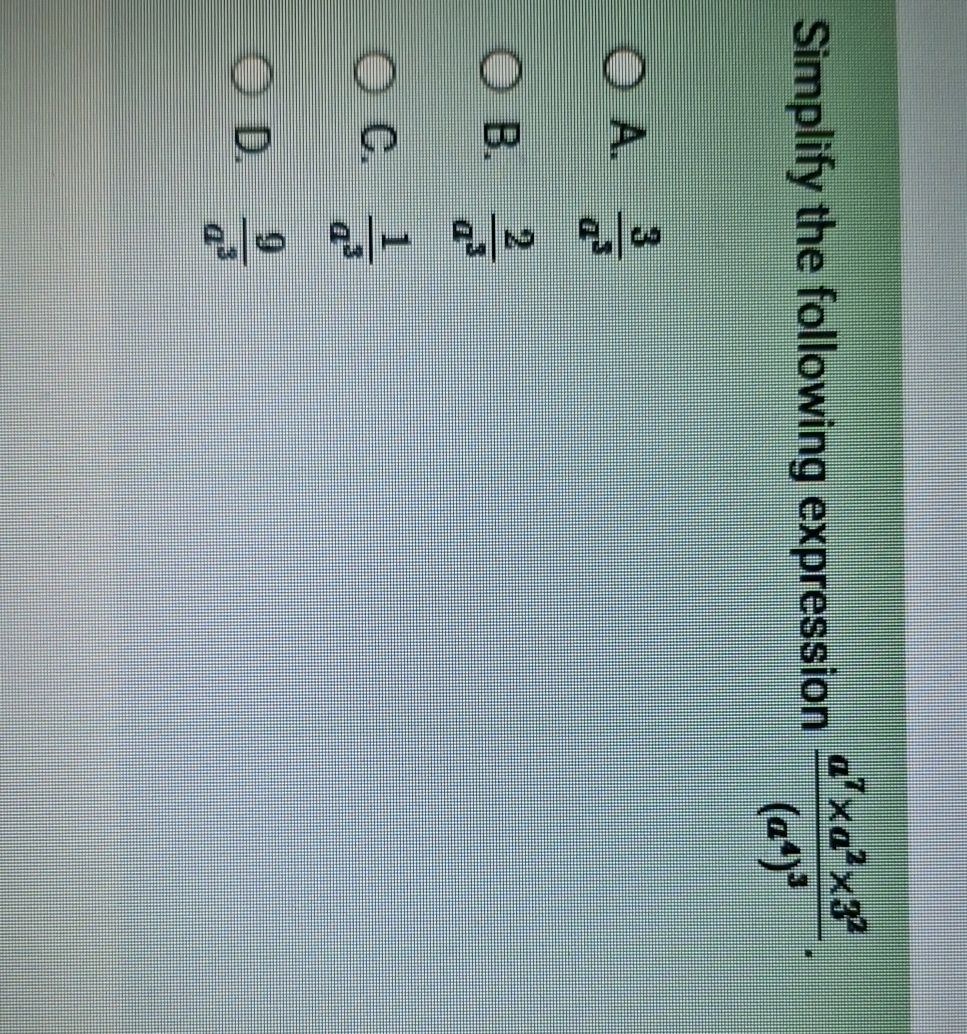 Simplify the following expression $ {a^7 | StudyX