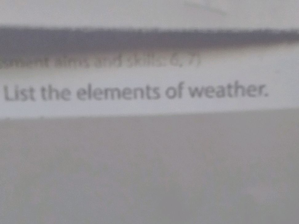 Elements of Weather | StudyX