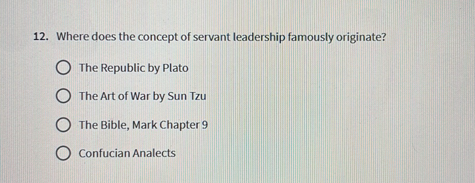 12. Where does the concept of servant | StudyX