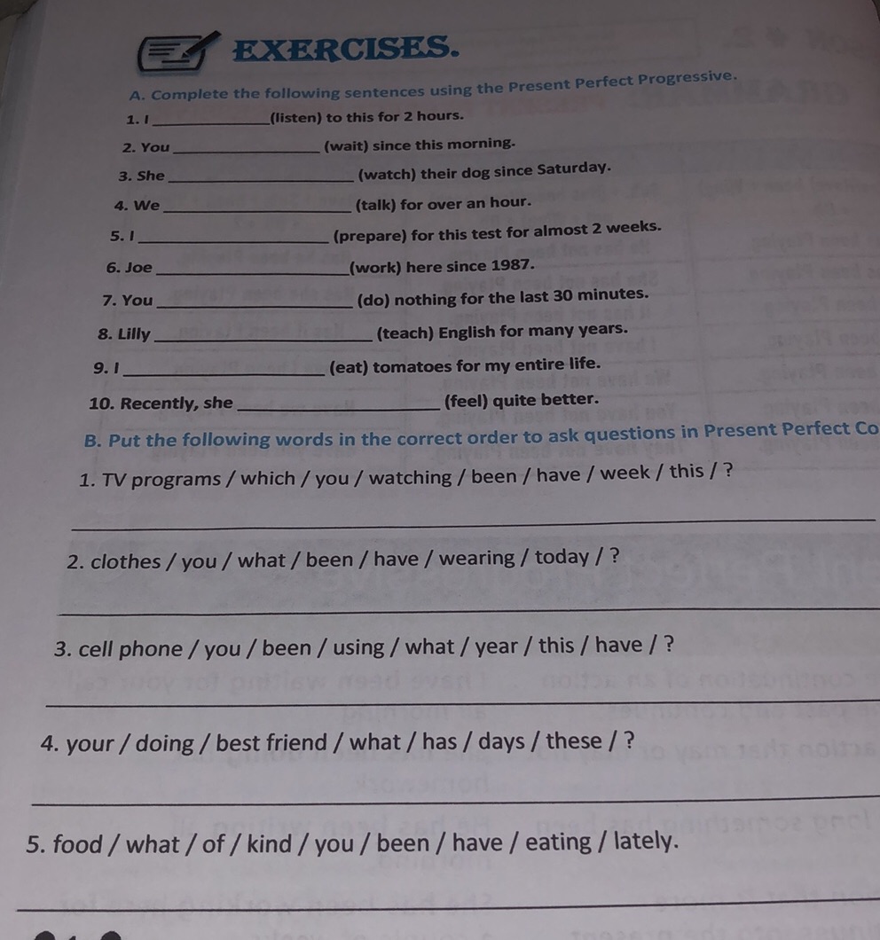 A. Complete the following sentences using | StudyX