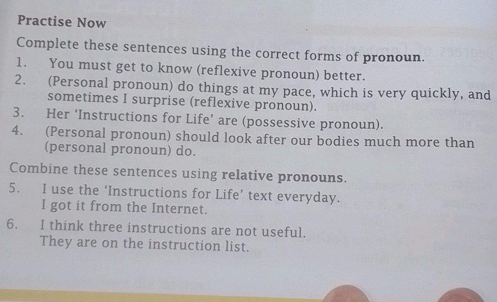 Complete these sentences using the correct | StudyX