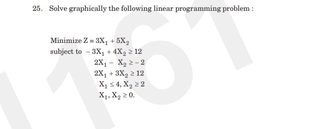 Solve graphically the following linear | StudyX